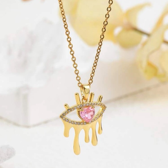 Kathrono | Jewelry | Lovely Metallic Jeweled Wet Melt Look Heart ...